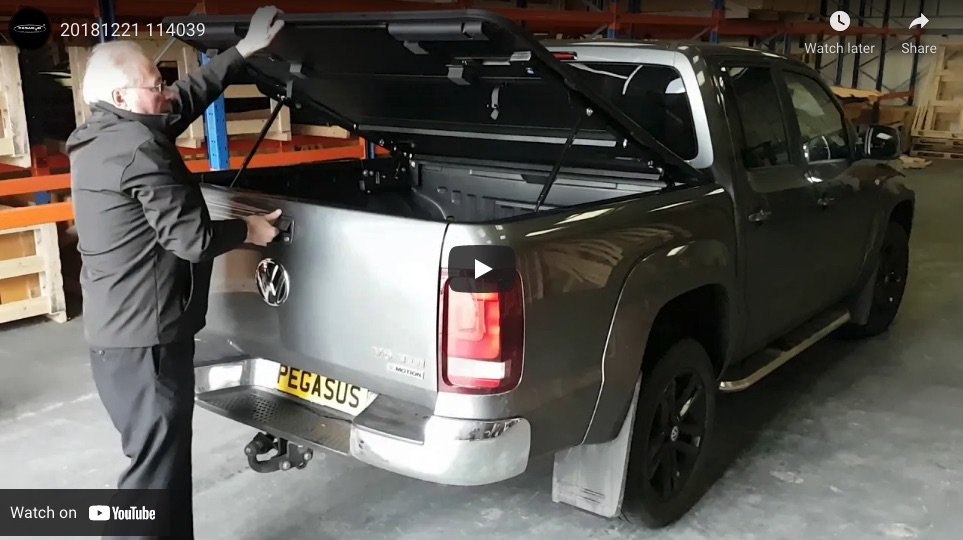 VW Amarok Tri Fold Aluminium Sports Lid - Pegasus 4x4